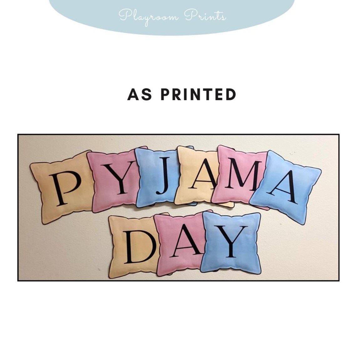 Pyjama Day Printable Banner Cushion Design Set for Daycare ...