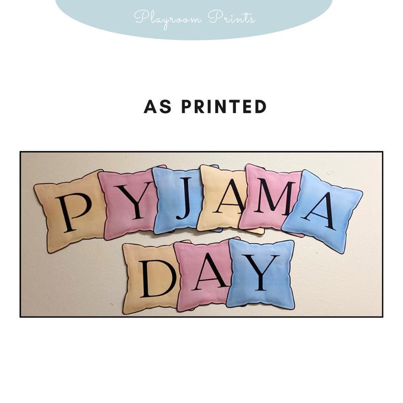 Pyjama Day Printable Banner Cushion Design Set for Daycare ...