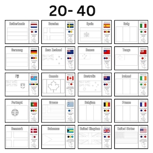 Flags of the World Coloring Activity Sheet Set – Printable for ...
