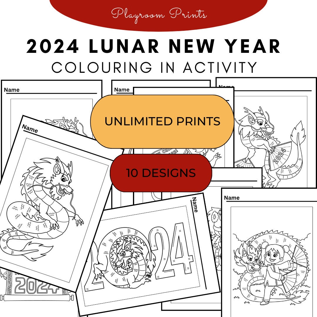 Chinese New Year 2024 Printable Coloring Pages: Fun Activities for Kids ...