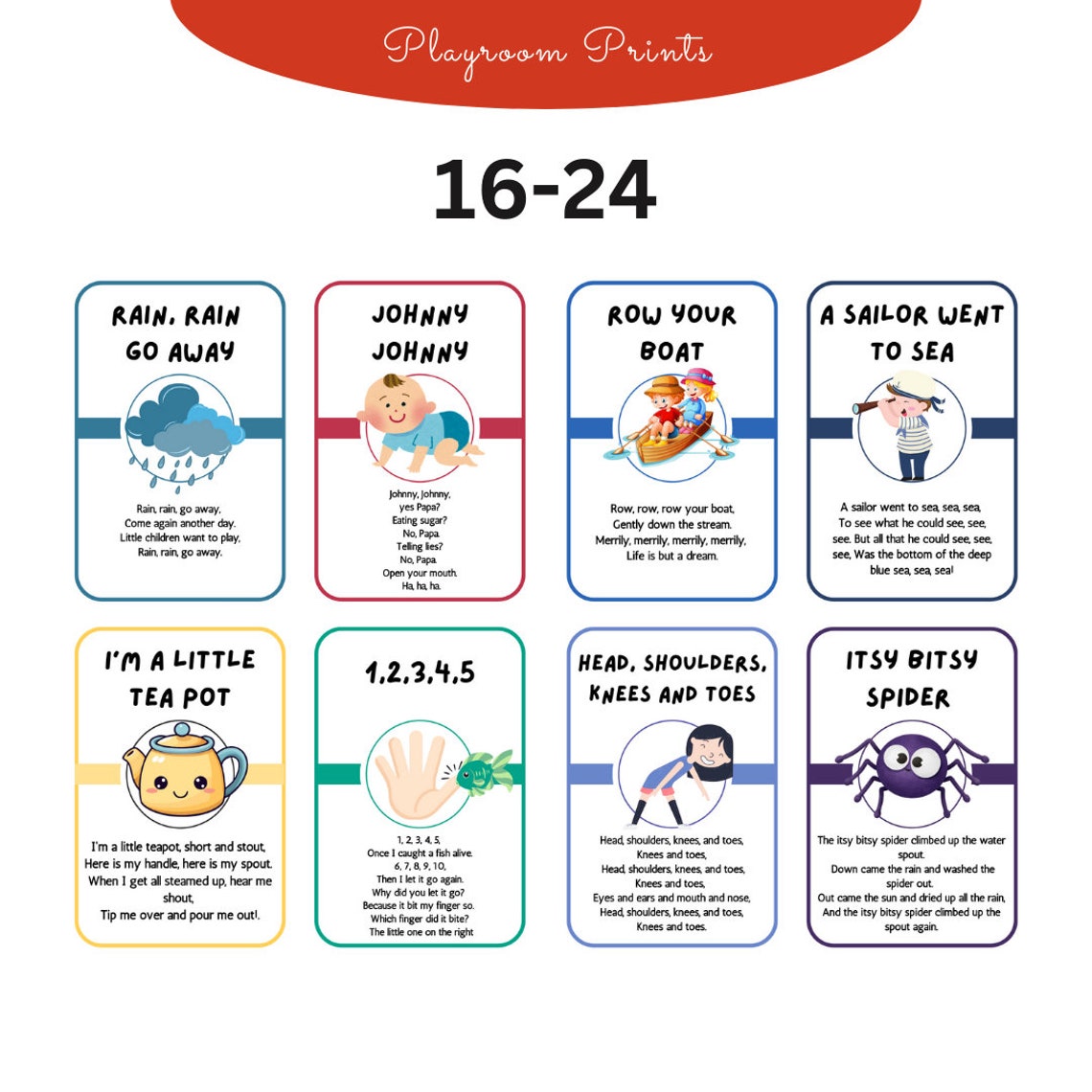 Nursery Rhymes Choosing Cards Preschool Learning Children Songs ...