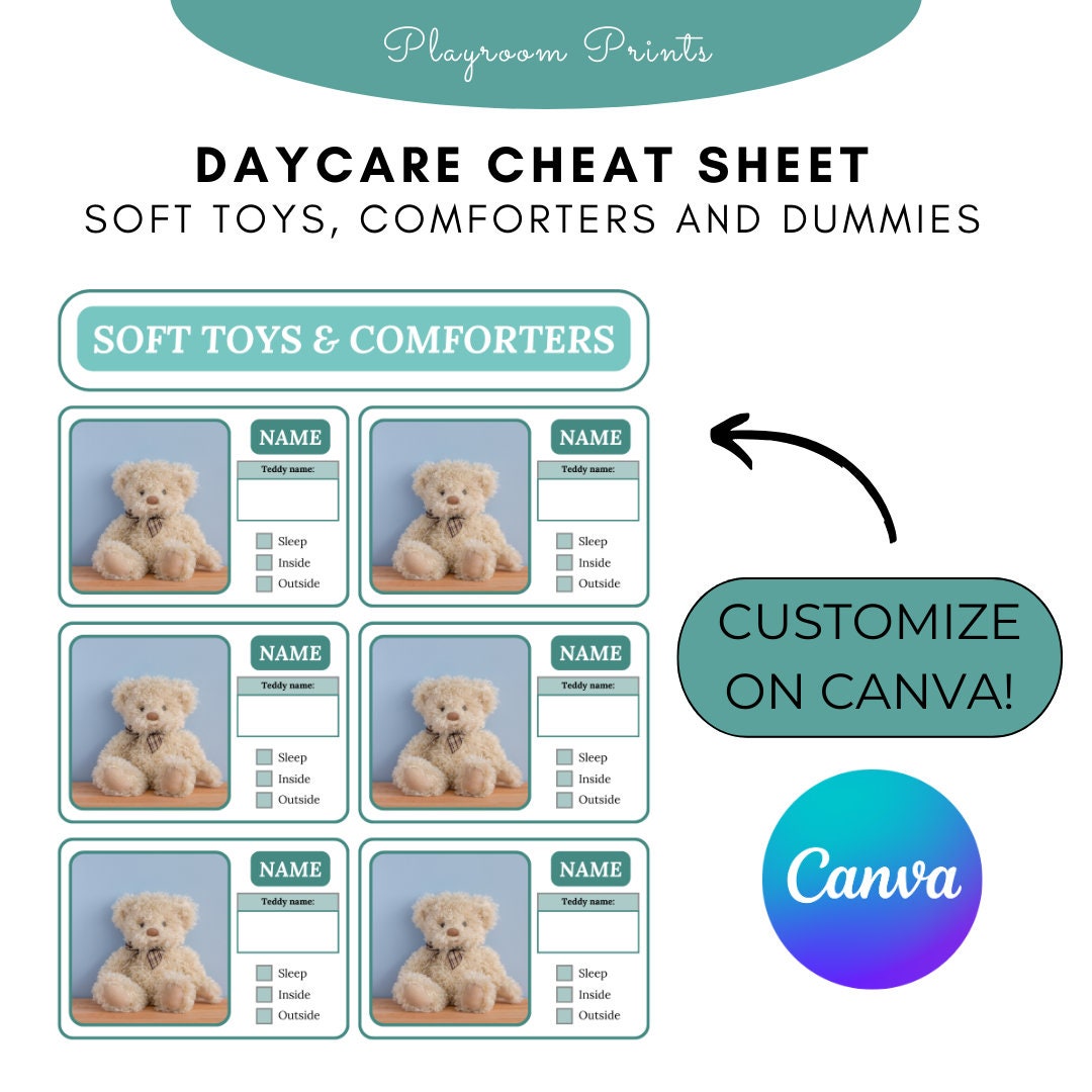 Editable Daycare Labels, Cheat Sheet: Toddler Room Organization Kit for ...