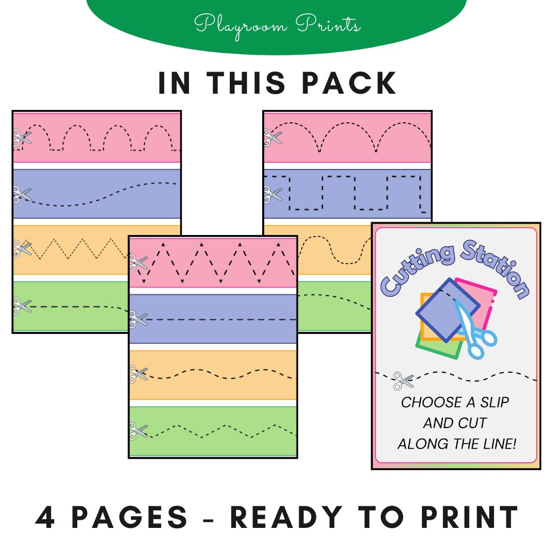 Scissor Skills Cutting Strips for Kids Fine Motor Activities Easy ...