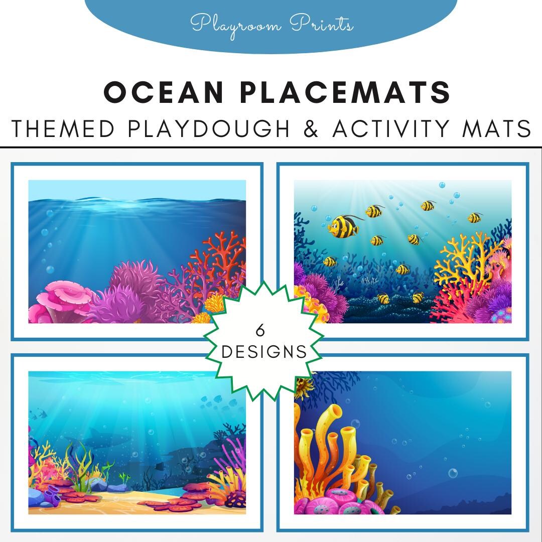 Underwater Ocean Activity Mats & Posters: Ocean-themed Playdough Mats ...