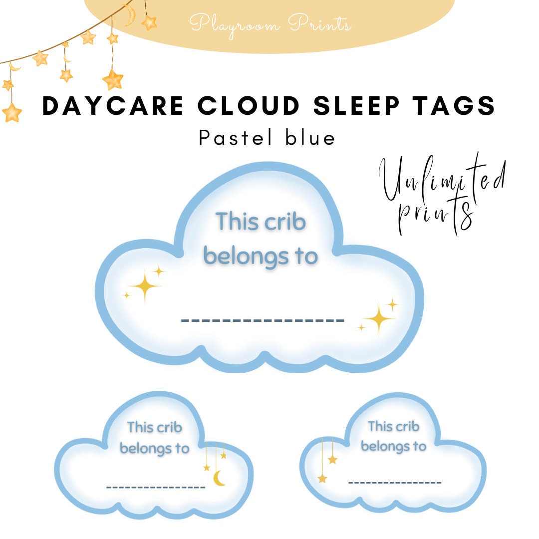 Cloud-shaped Labels: Add Charm to Daycare Beds, Cribs & Cots! Perfect ...