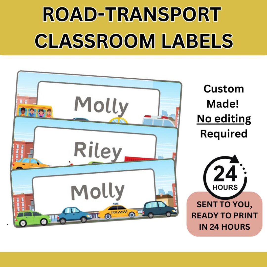Transport Classroom Custom Name Tags and Labels for Cubbies and More ...