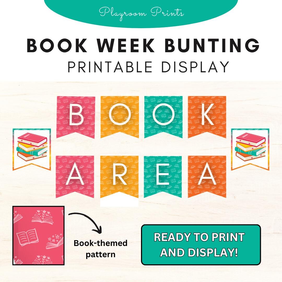 Book Area and Book Corner Printable Bunting PDF DIY Classroom Decor for ...