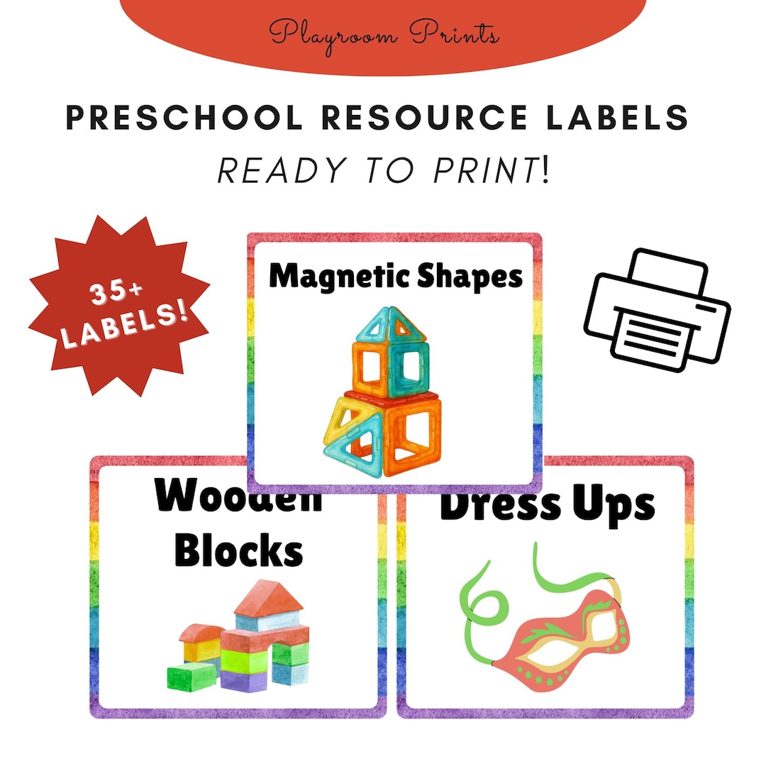 Preschool Resource Labels – Rainbow Tub Labels for Educators | 38 ...