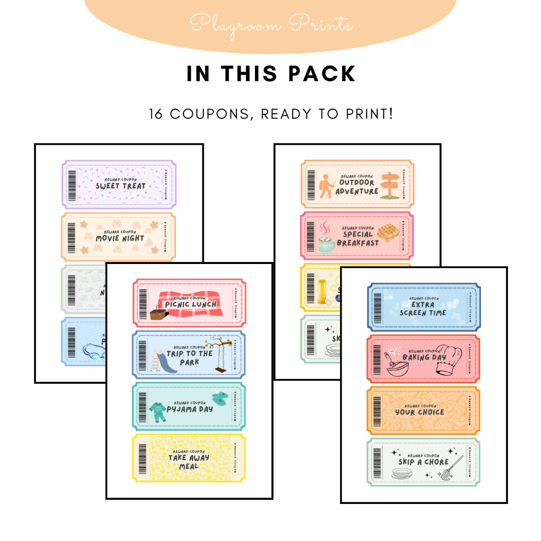 Printable Kids Coupon Set | Fun Reward Coupons for Children DIY ...