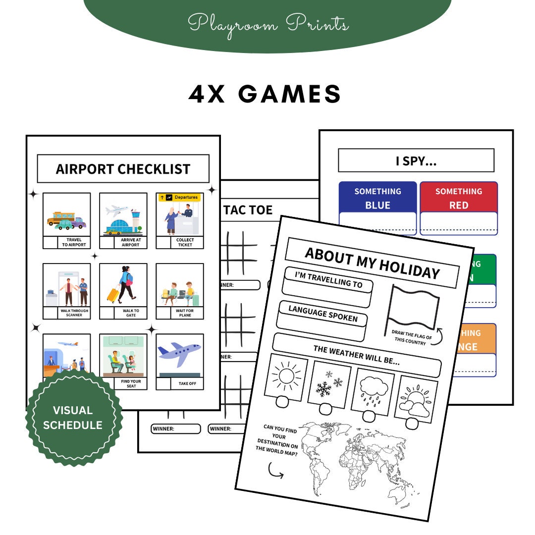 Aeroplane Activity Pack for Kids Travel Activity Set, Digital Download ...