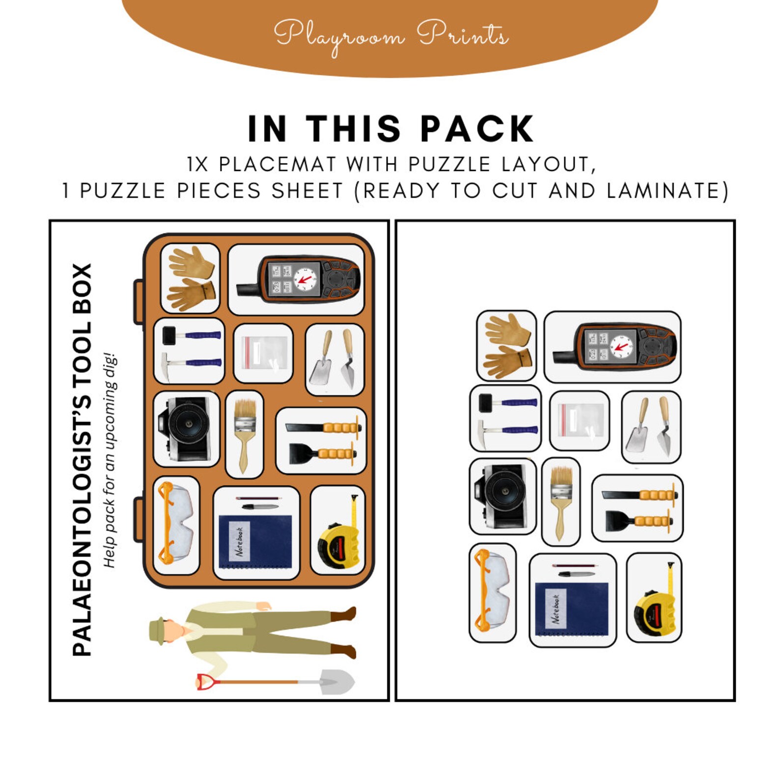 Dinosaur Dig Printable Activity - Fun & Educational Paleontology Puzzle ...