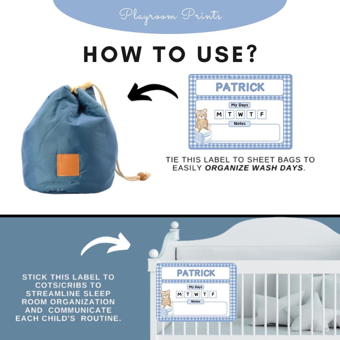 Daycare Sleep Tags – Fresh Sheets | Editable Name Tags for Cots, Sheet ...