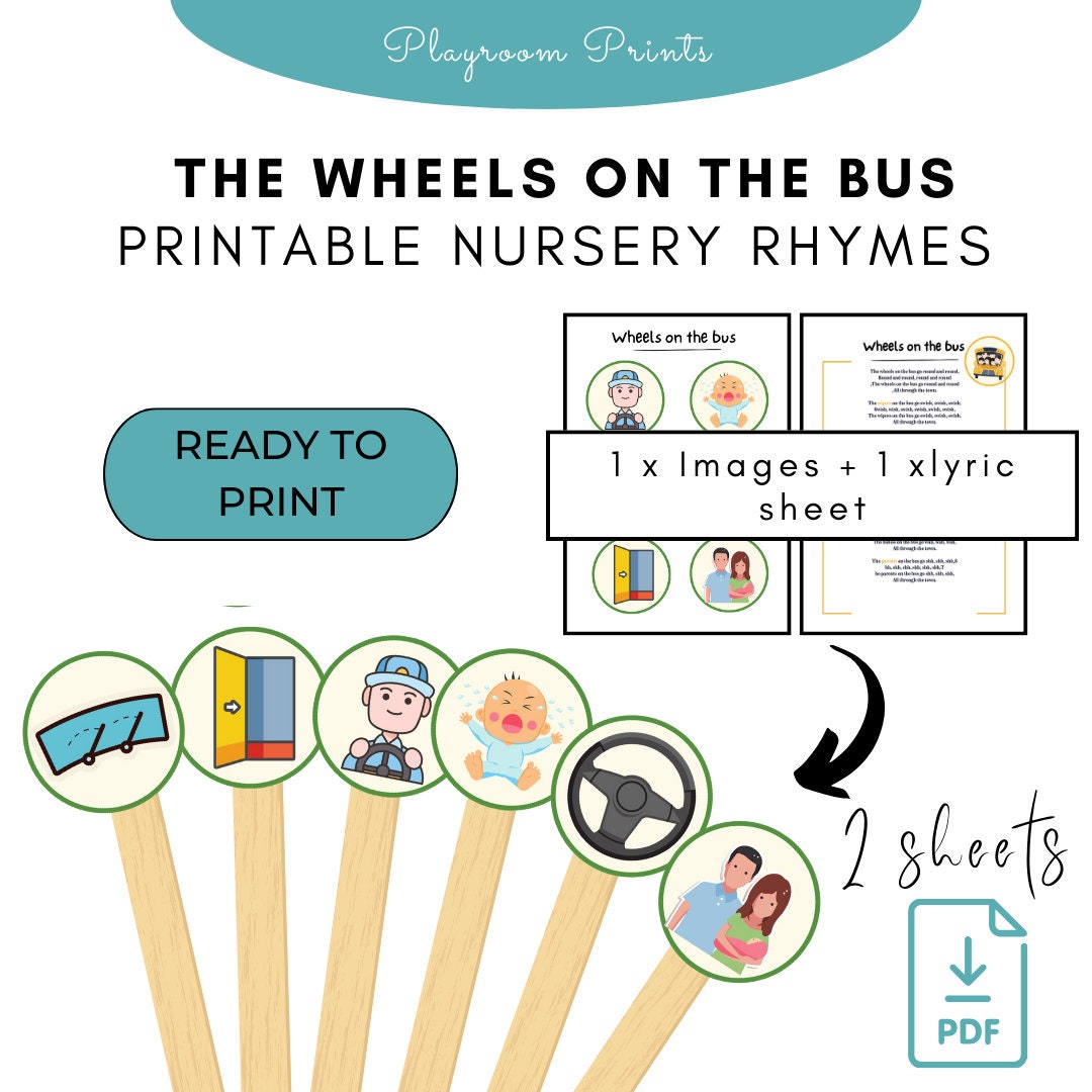 Wheels on the Bus Props and Lyric Sheet Download and Printable ...