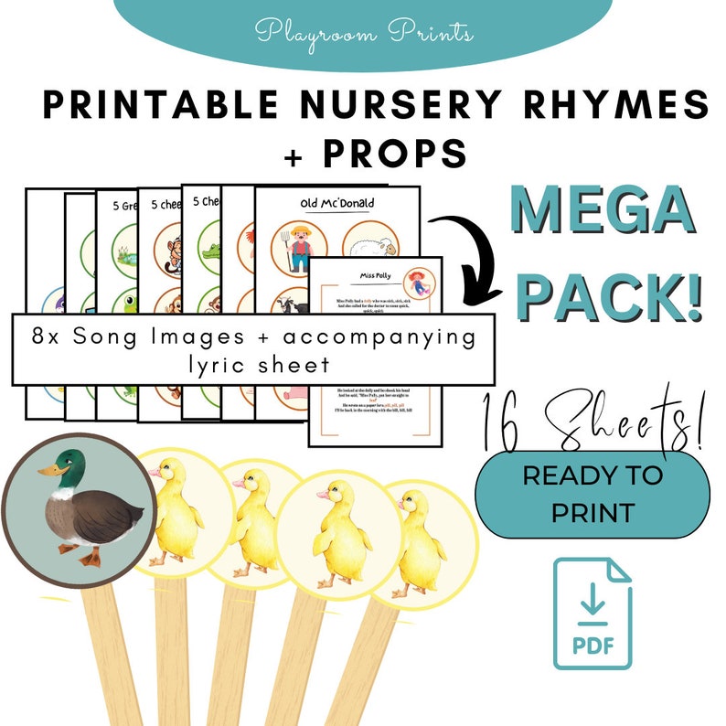 Children Nursery Rhyme, 5 Little Monkeys, Printable Nursery Rhymes ...