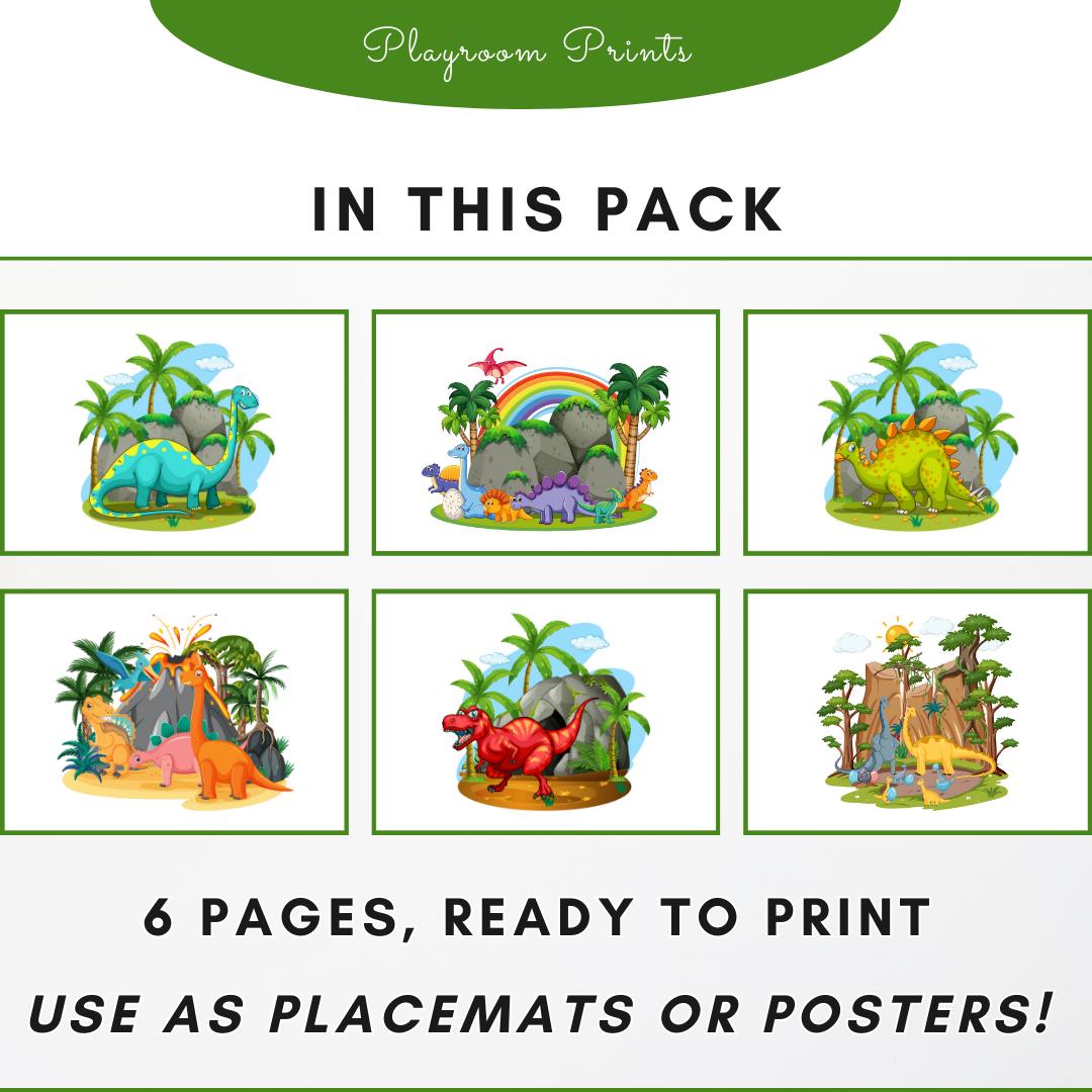 Dinosaur Activity Mats & Posters: Prehistoric Themed Playdough Mats for ...