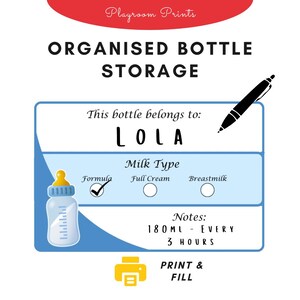 Printable Daycare Bottle Labels – Baby Milk Name Tags for Formula ...
