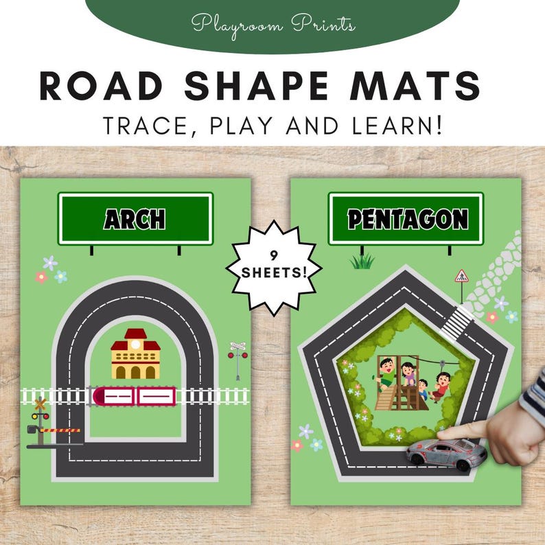Printable Road Shape Tracing Mats | Toddler Geometry Learning ...
