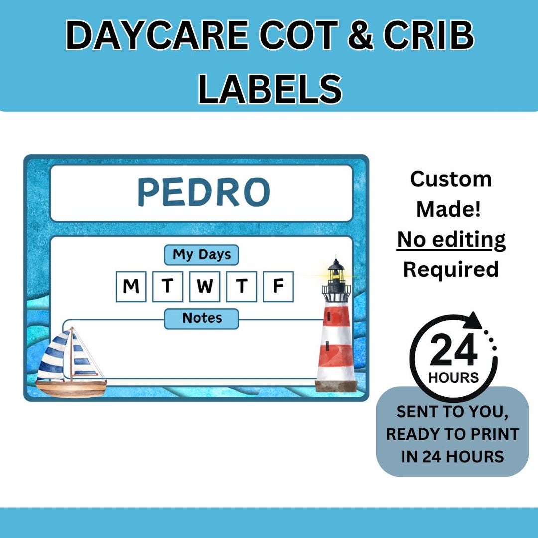 Cot and Crib Sleep Tags and Labels for Childcare, Daycare & Preschool ...