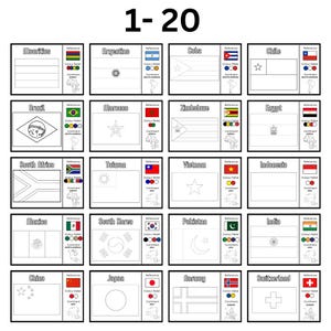 Flags of the World Coloring Activity Sheet Set – Printable for ...