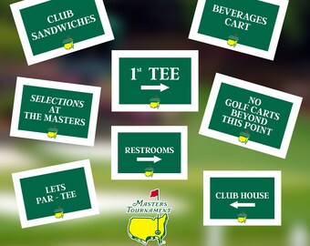 Personalised Masters Dinner Menu, Masters Golf Party Signs, Party ...