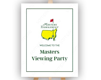 Personalised Masters Dinner Menu, Masters Golf Party Signs, Party ...