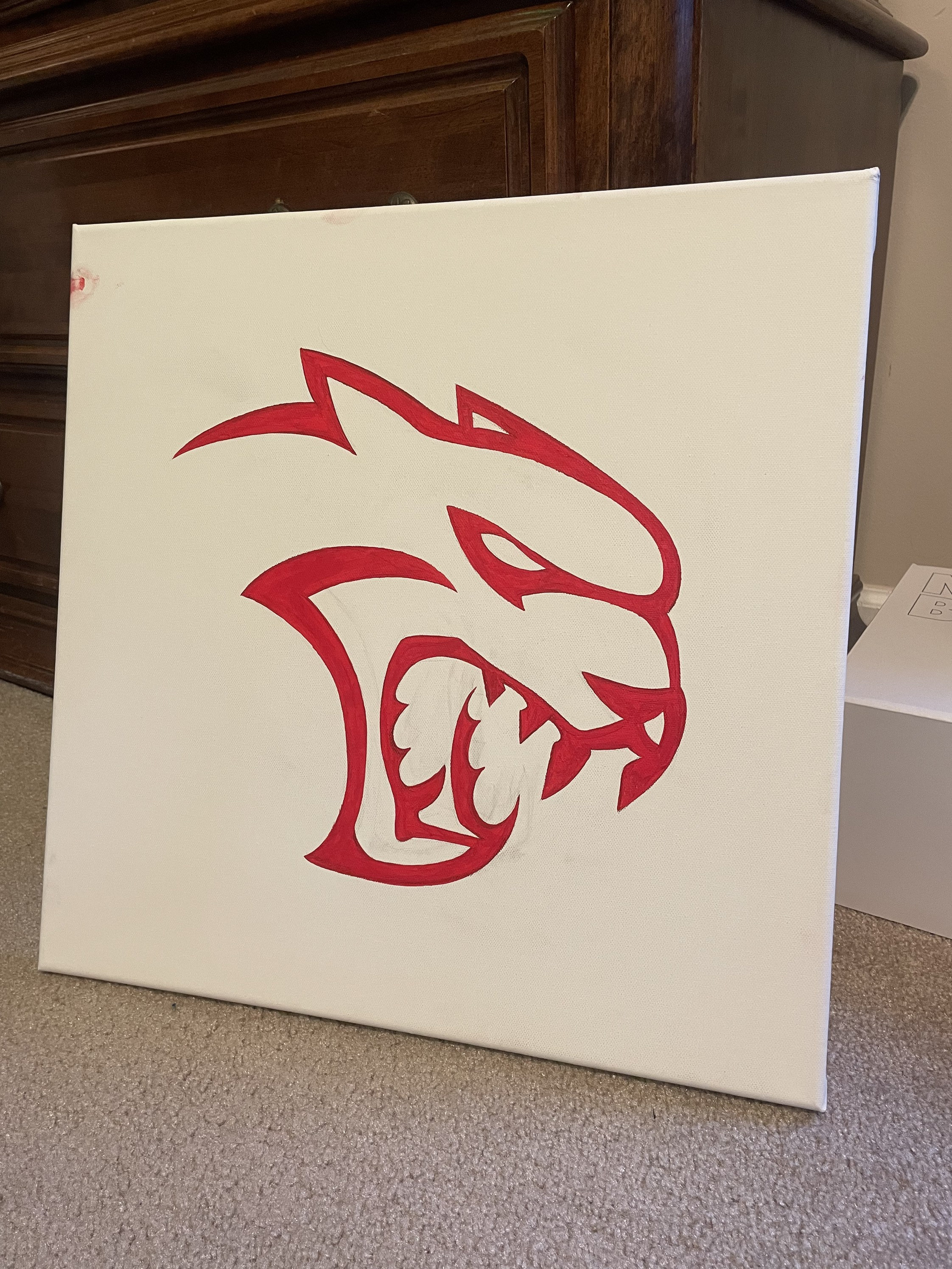 Dodge Hellcat Badge - 18” X 18” Canvas - MADE TO ORDER - Etsy