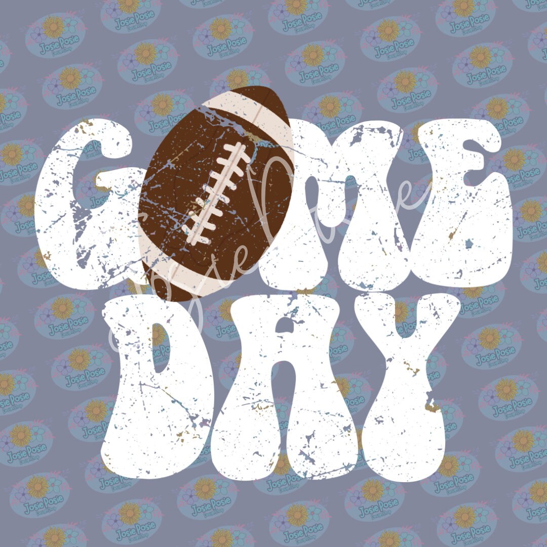 Transparent PNG Digital File Retro Game Day Football - Etsy