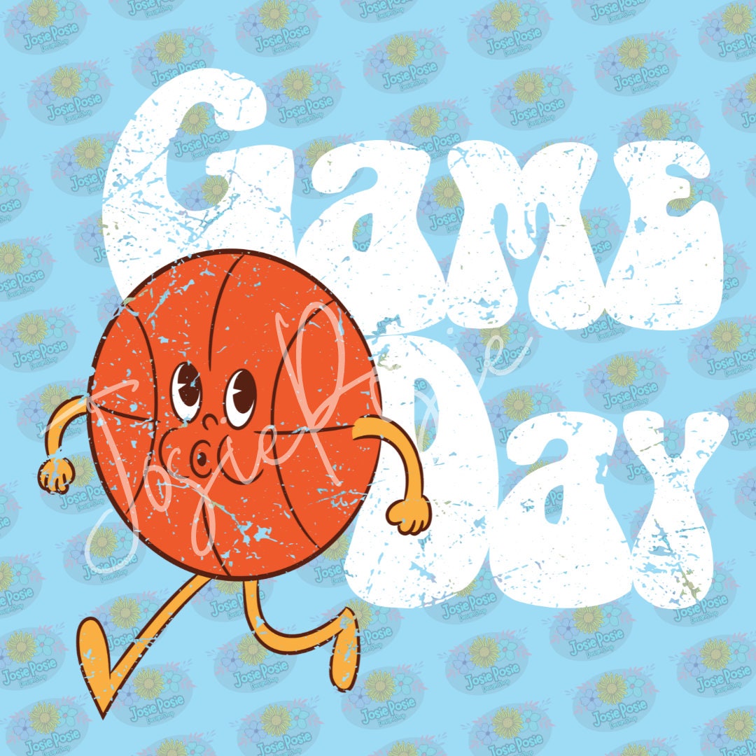 Transparent PNG Digital File Retro Game Day Basketball - Etsy