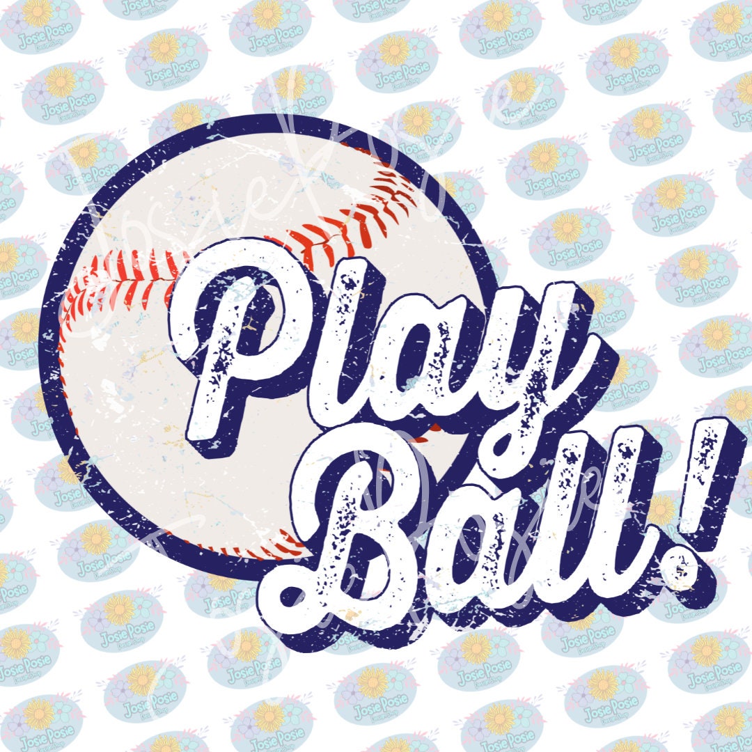 Transparent PNG Digital File Retro Play Ball Baseball - Etsy