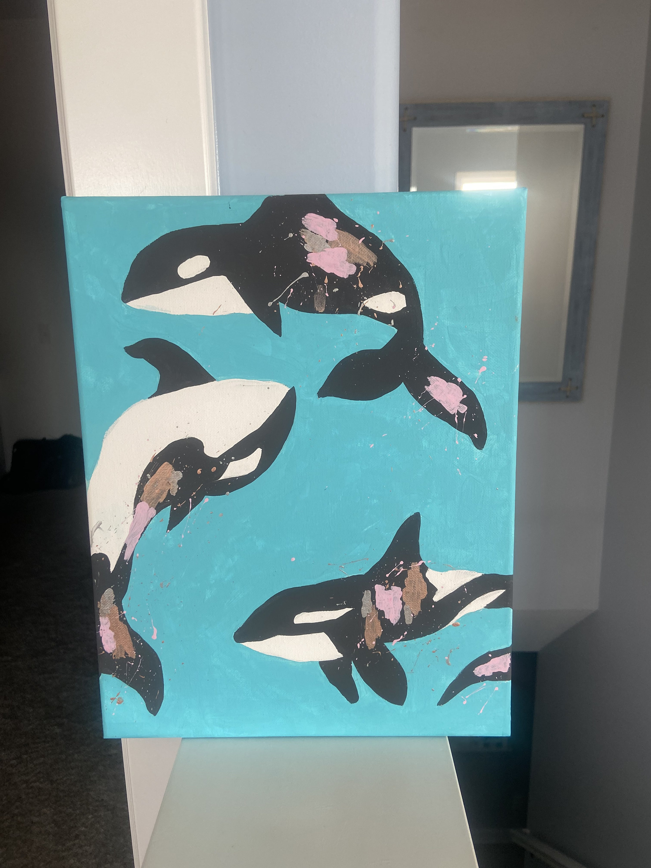 Abstract Orcas Original Canvas Painting - Etsy