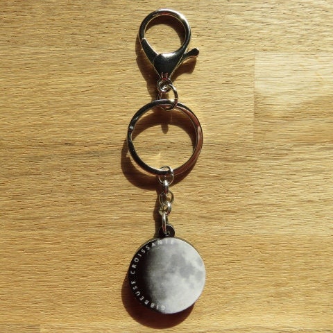 Waxing Gibbous Moon Keychain - Etsy