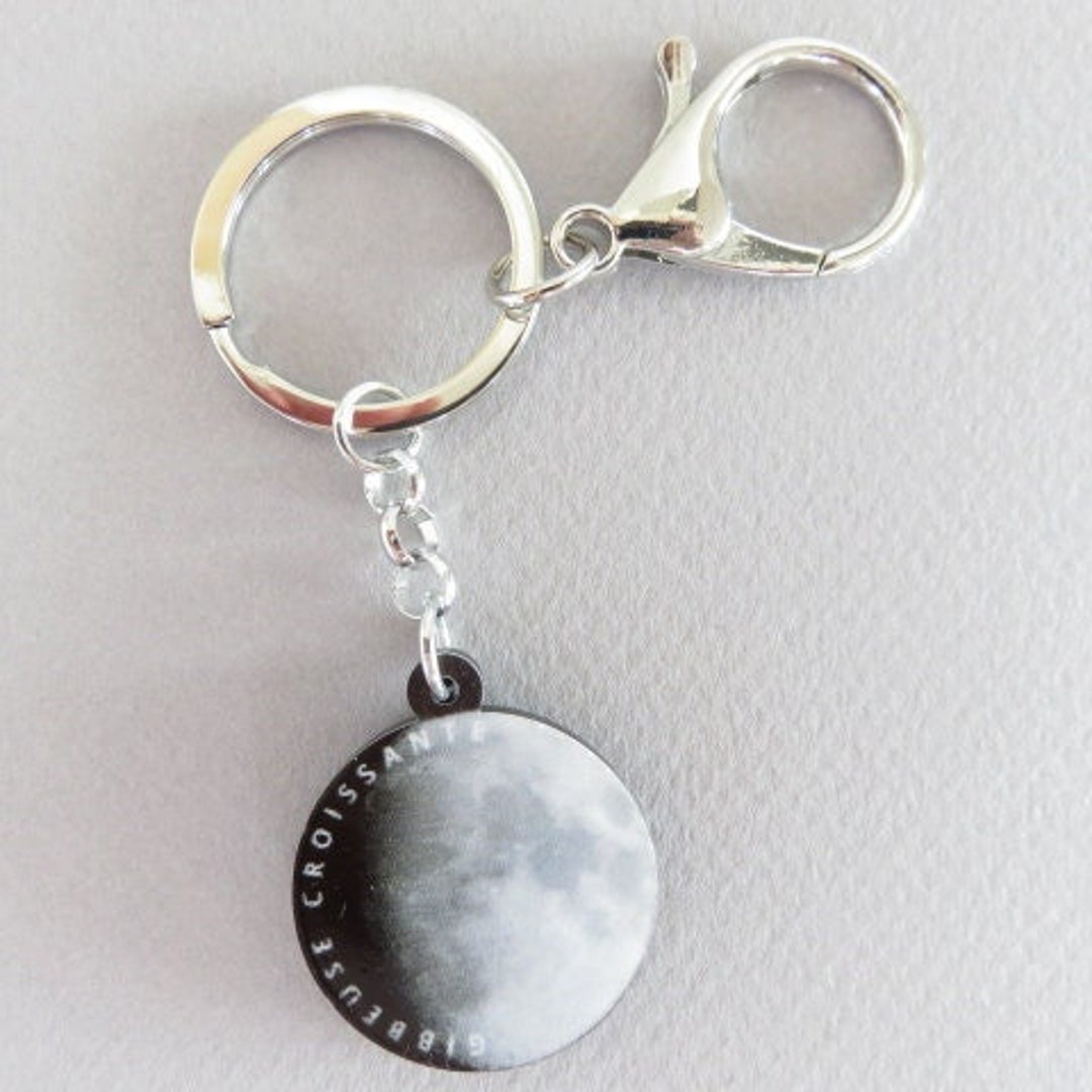 Waxing Gibbous Moon Keychain - Etsy