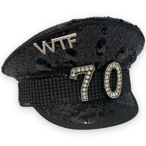70th Birthday Captains Black Hat for Seventieth 70 Celebration Party ...