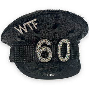60th Birthday Captains Black Hat for Sixtieth 60 Celebration Party ...