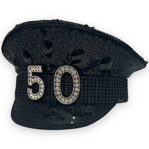 50th Birthday Captains Black Hat for Fiftieth 50 Celebration Party ...