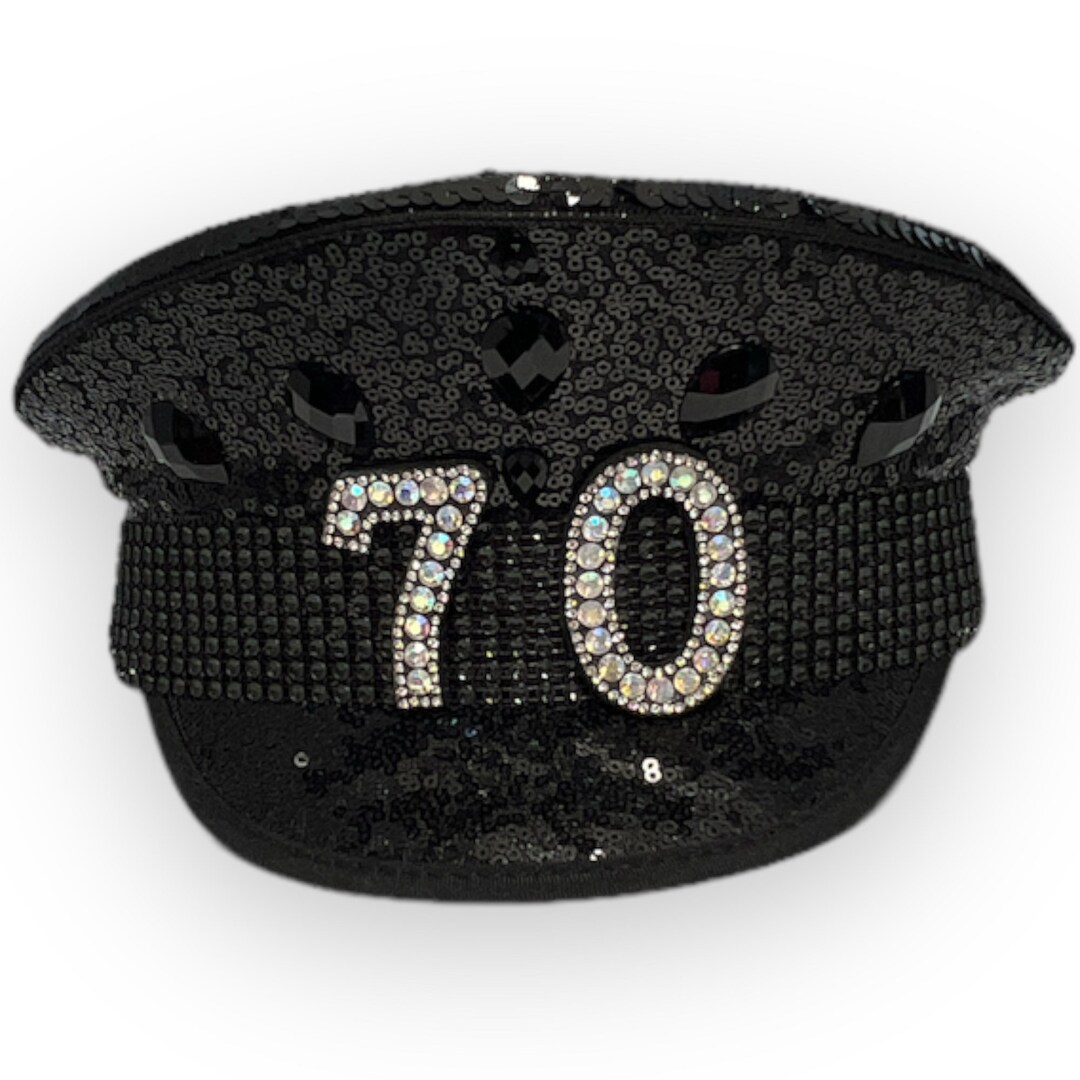 70th Birthday Captains Black Hat for Seventieth 70 Celebration Party ...