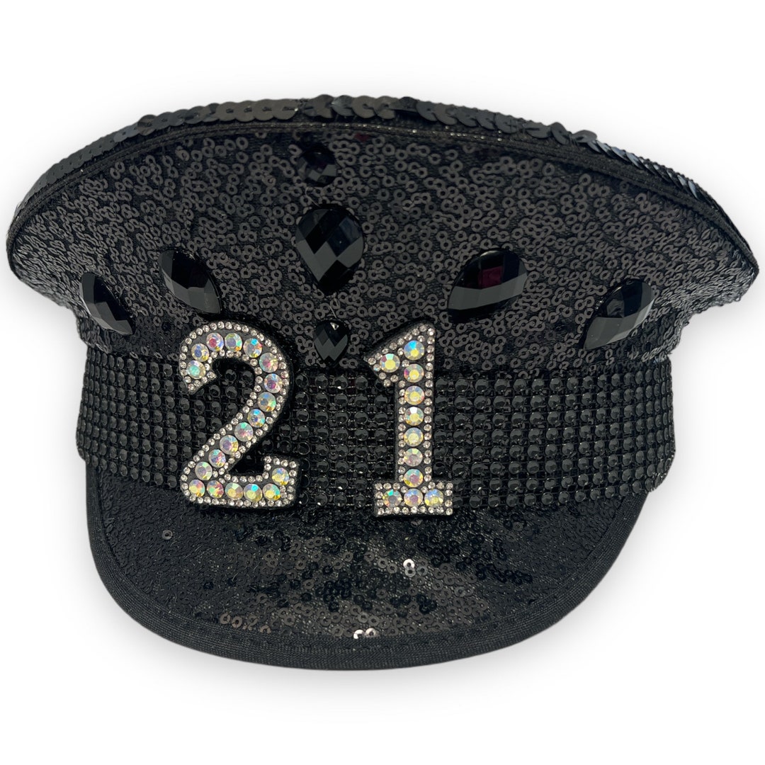 21st Birthday Captains Black Hat for Twenty One 21 Celebration Party ...