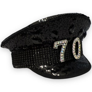 70th Birthday Captains Black Hat for Seventieth 70 Celebration Party ...