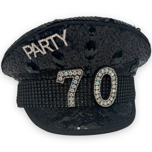 70th Birthday Captains Black Hat for Seventieth 70 Celebration Party ...