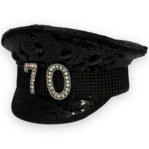 70th Birthday Captains Black Hat for Seventieth 70 Celebration Party ...
