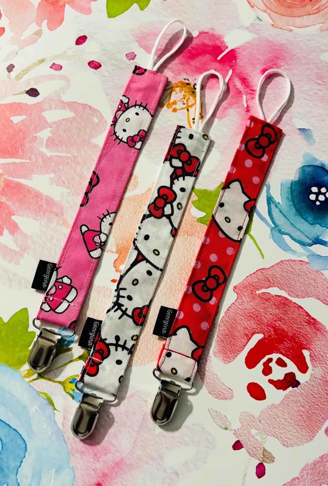 Hello Kitty Pacifier Clips Toddler Pacifier Holder Baby Gift New ...