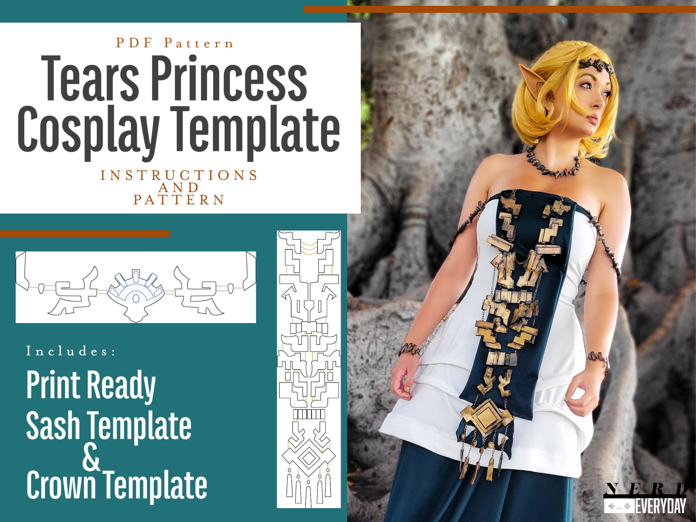 Tears of the Princess Kingdom Sash and Crown Pattern | Digital Download ...