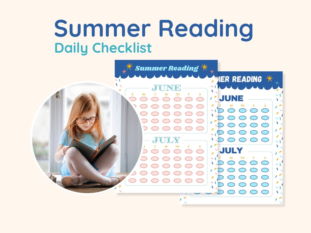 Summer Reading Daily Checklist Printable - Etsy