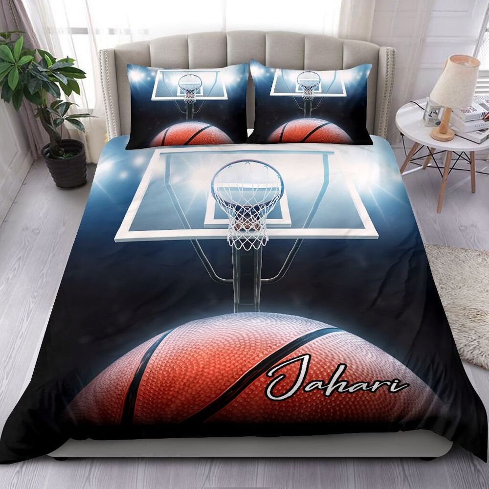 Personalized Name and Number Basketball Bedding Set for Boys, Custom ...