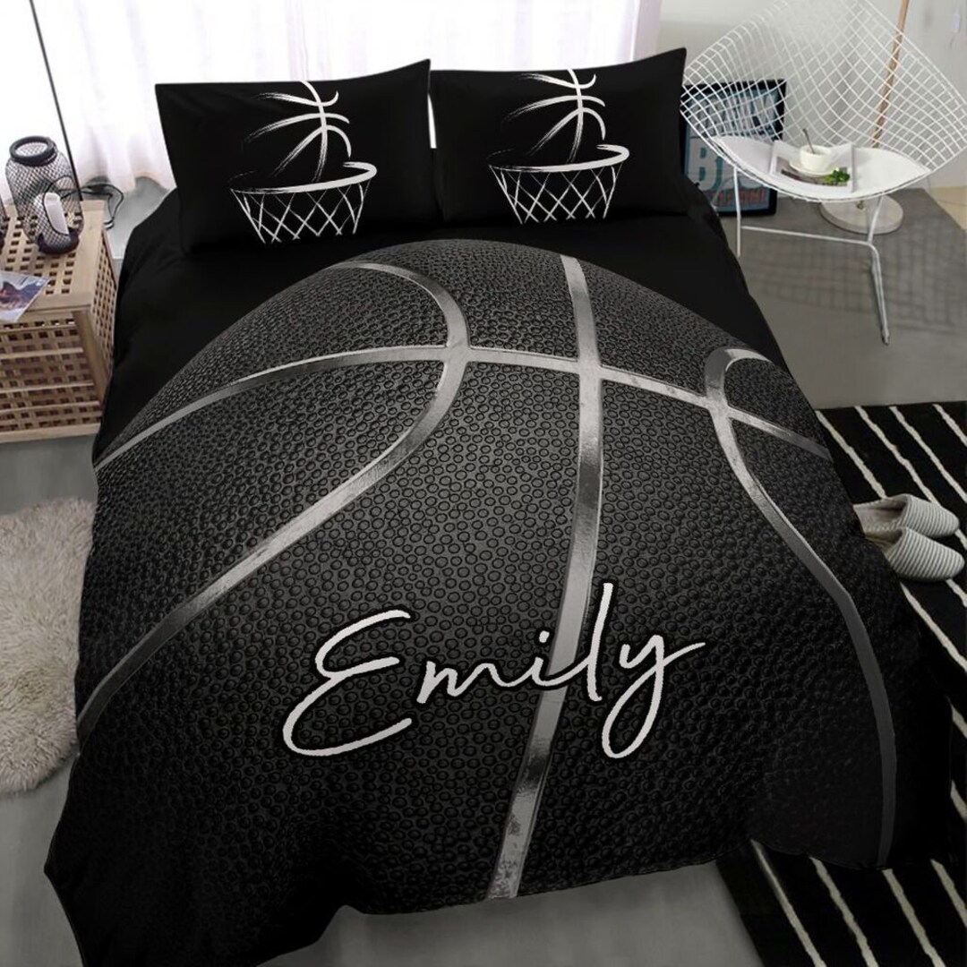 Personalized Name and Number Basketball Bedding Set for Boys, Custom ...