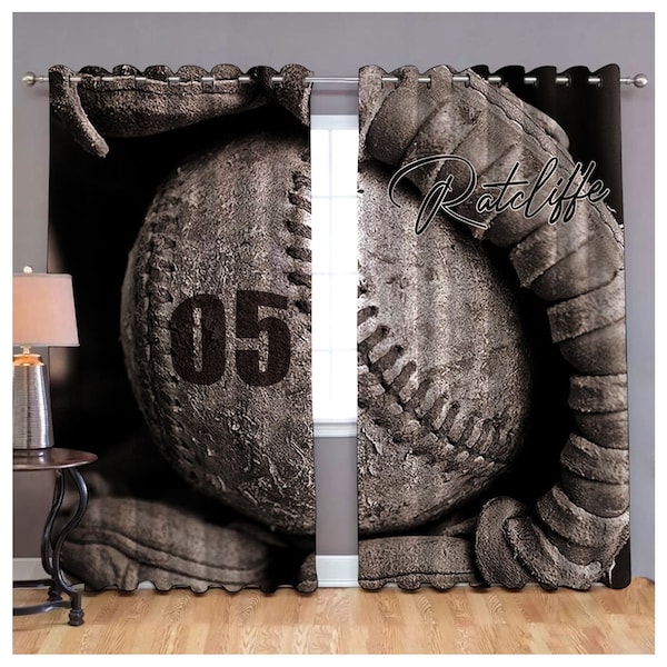 Baseball Curtains - Etsy
