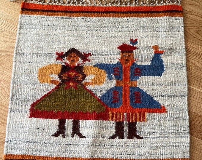 Beautiful Kilim From Poland "cepelia", POLISH Vintage Handmade Tapestry ...