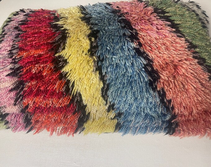 Vintage Rya Pillow in Beautiful Colors Hand Knotted in Sweden - Etsy