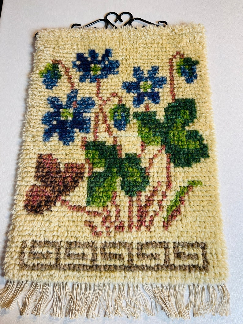 Vintage Mid Century Modern Rya Rug 60s Textile Wall Hanging - Etsy