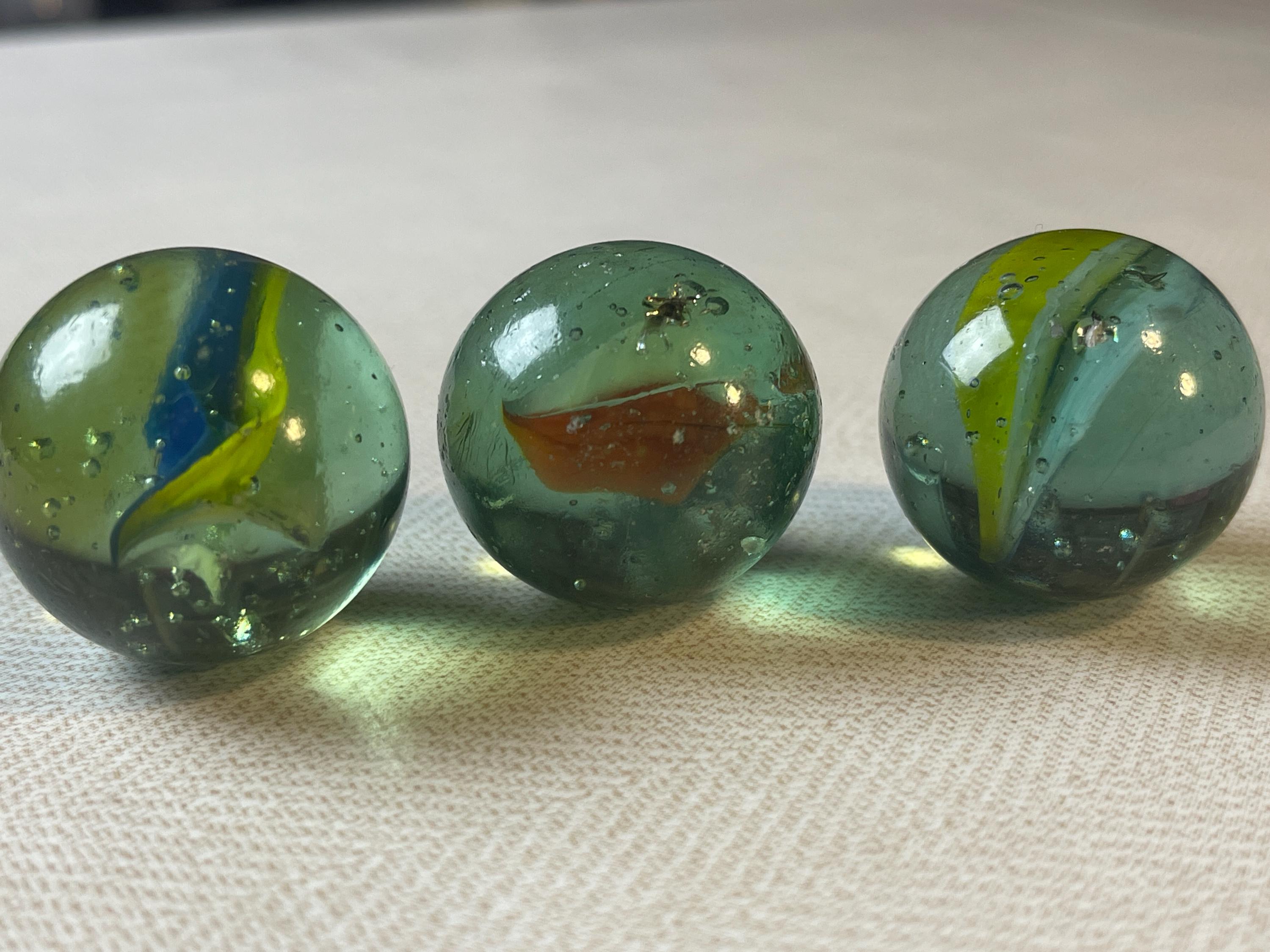 3 Pcs Glass Marbles Large Vintage Big Spprox: 30mm Vintage Home Modern ...